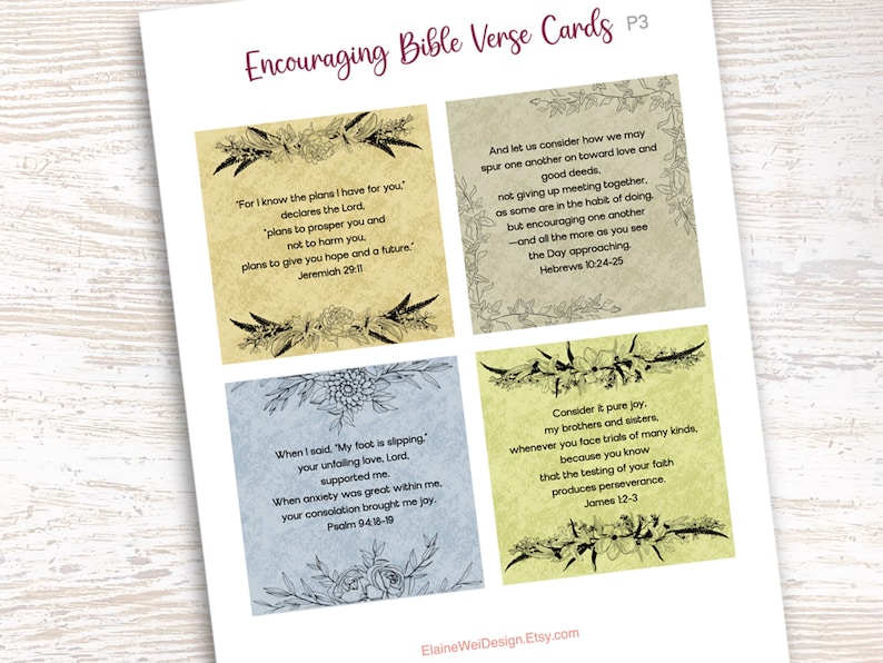 Encouraging Bible Verse Card Printable Scripture Cards - Etsy