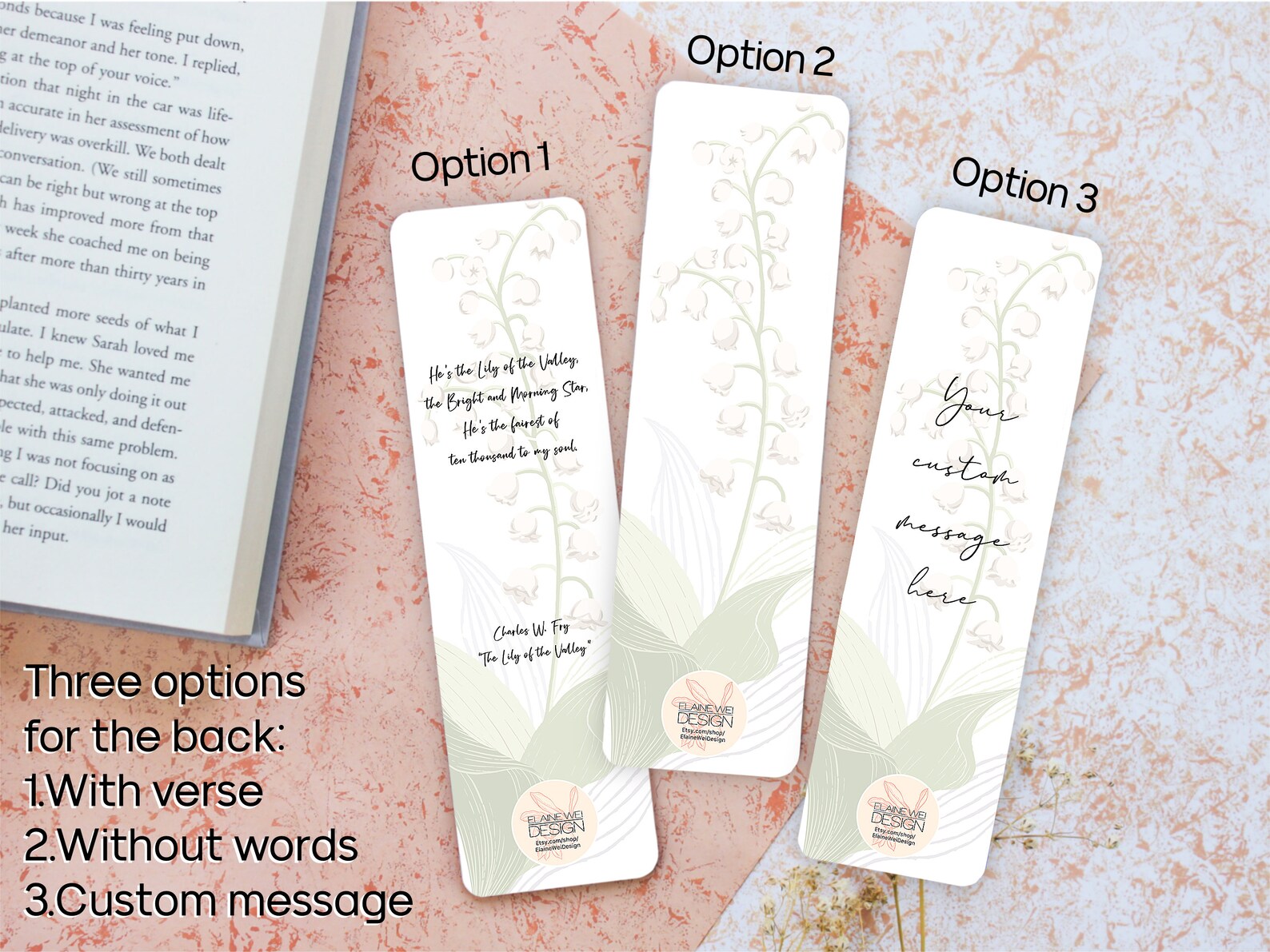 Lily of the Valley Bookmark Custom Bookmark Book Mark - Etsy