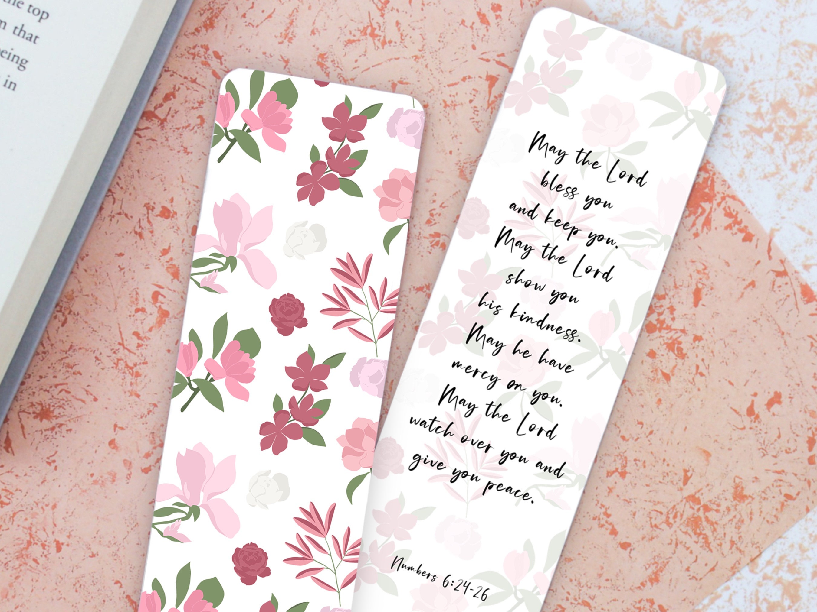 Pink Bookmark Floral Bookmark Book Mark Rose Bookmarks for - Etsy Singapore