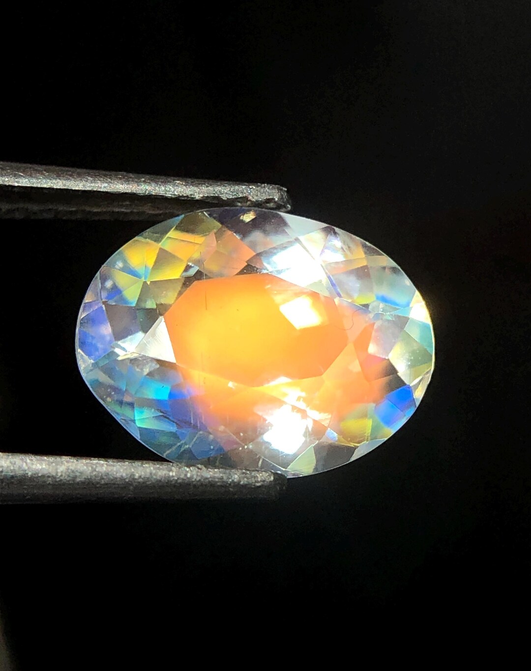 Rainbow Madagascar Moonstone, Natural Orange Fire Moonstone, 10x7 MM ...