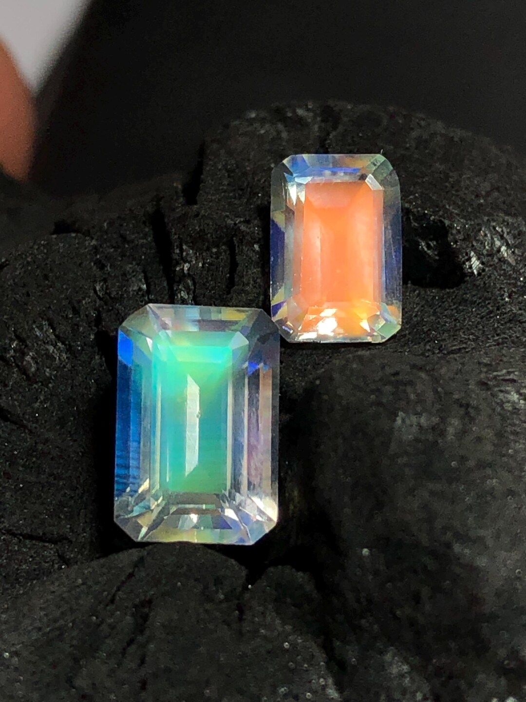 Rainbow Madagascar Moonstone, Natural Moonstone, Octagon Shape ...