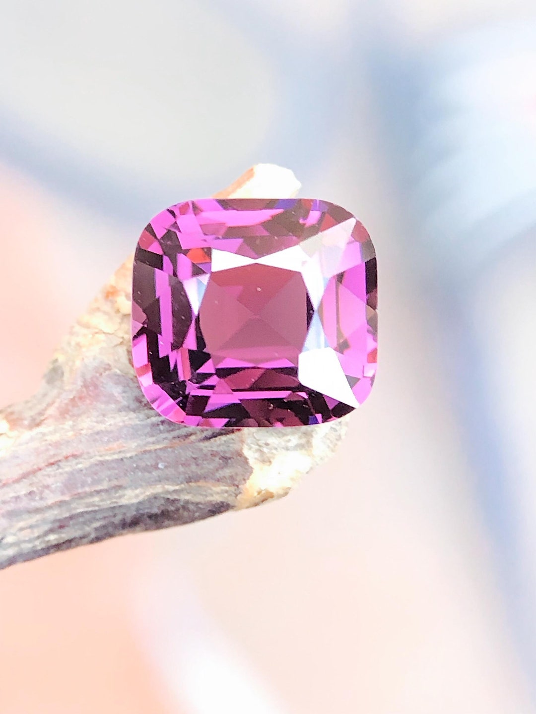 Natural Pink Spinel, Cushion Cut Spinel Gemstone, Gorgeous Faceted ...