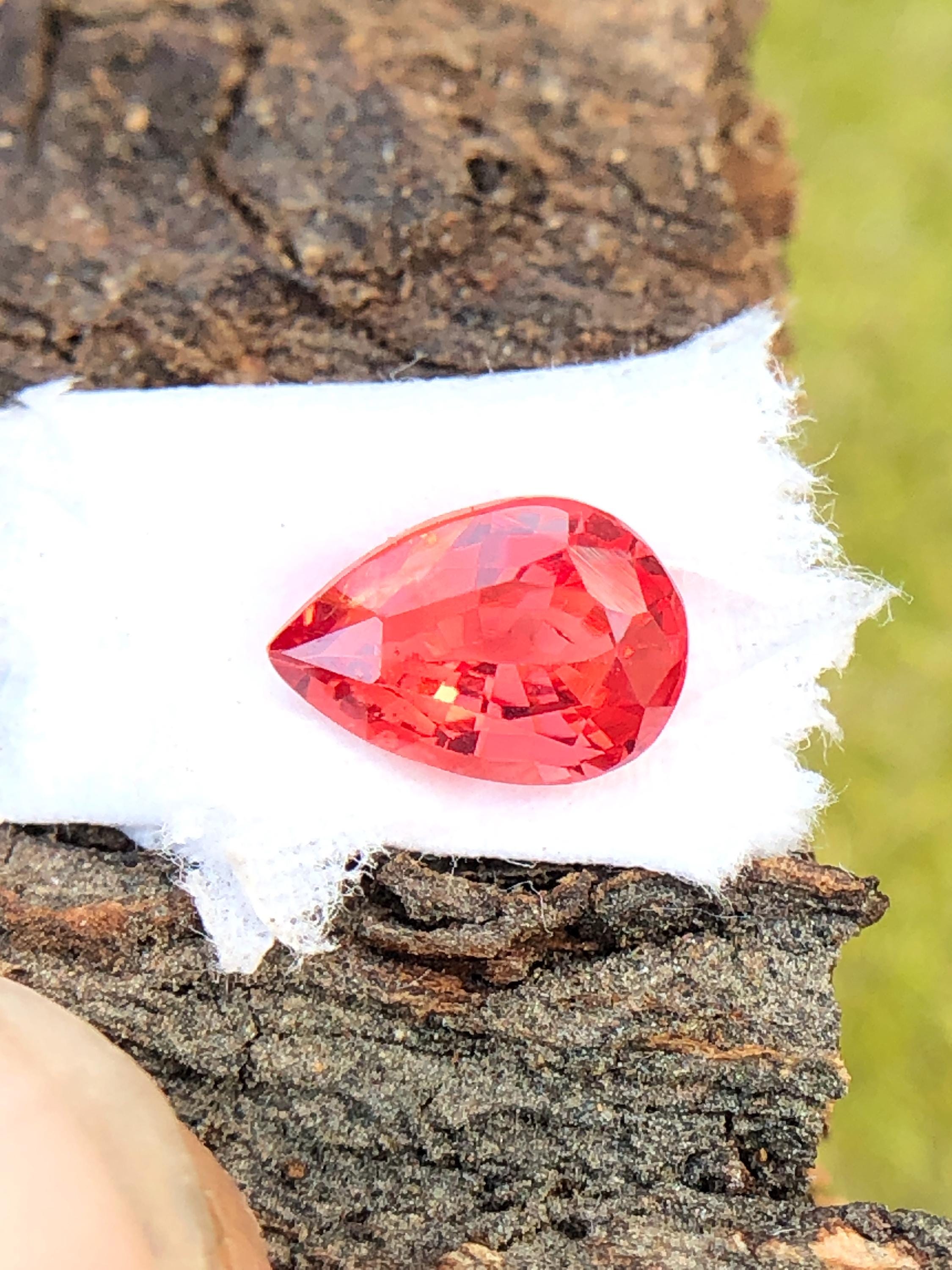 Rare Fanta Orange Spinel Gemstone, Stunning Natural Spinel Stone, Pear ...