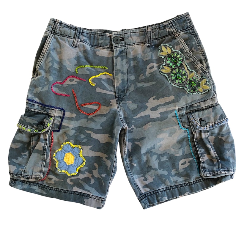 Vintage Upcycled Camo Shorts - Etsy