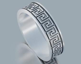 Aztec Pattern Ring Aztec Mens Ring for Mayan Wedding Aztec Gold Ring ...