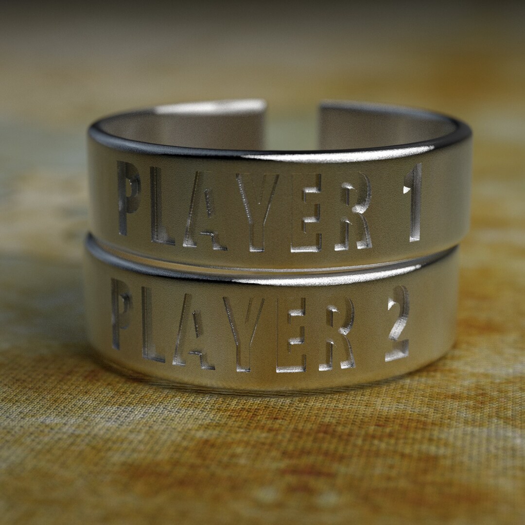 Gamer Gift Couples Ring Set Girl Gamer Geek Wedding Gamer Couple Nerdy ...