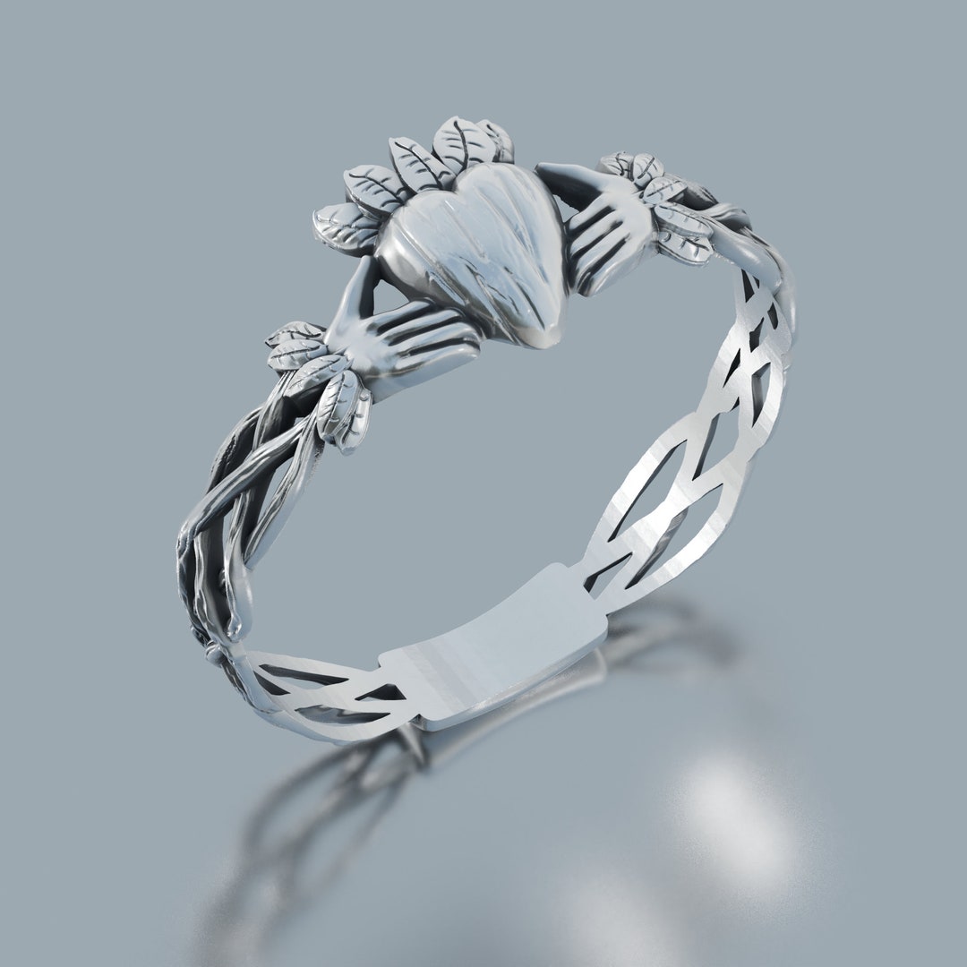 Claddagh Ring Silver Celtic Tree Branches Celtic Claddagh Ring Gold for ...