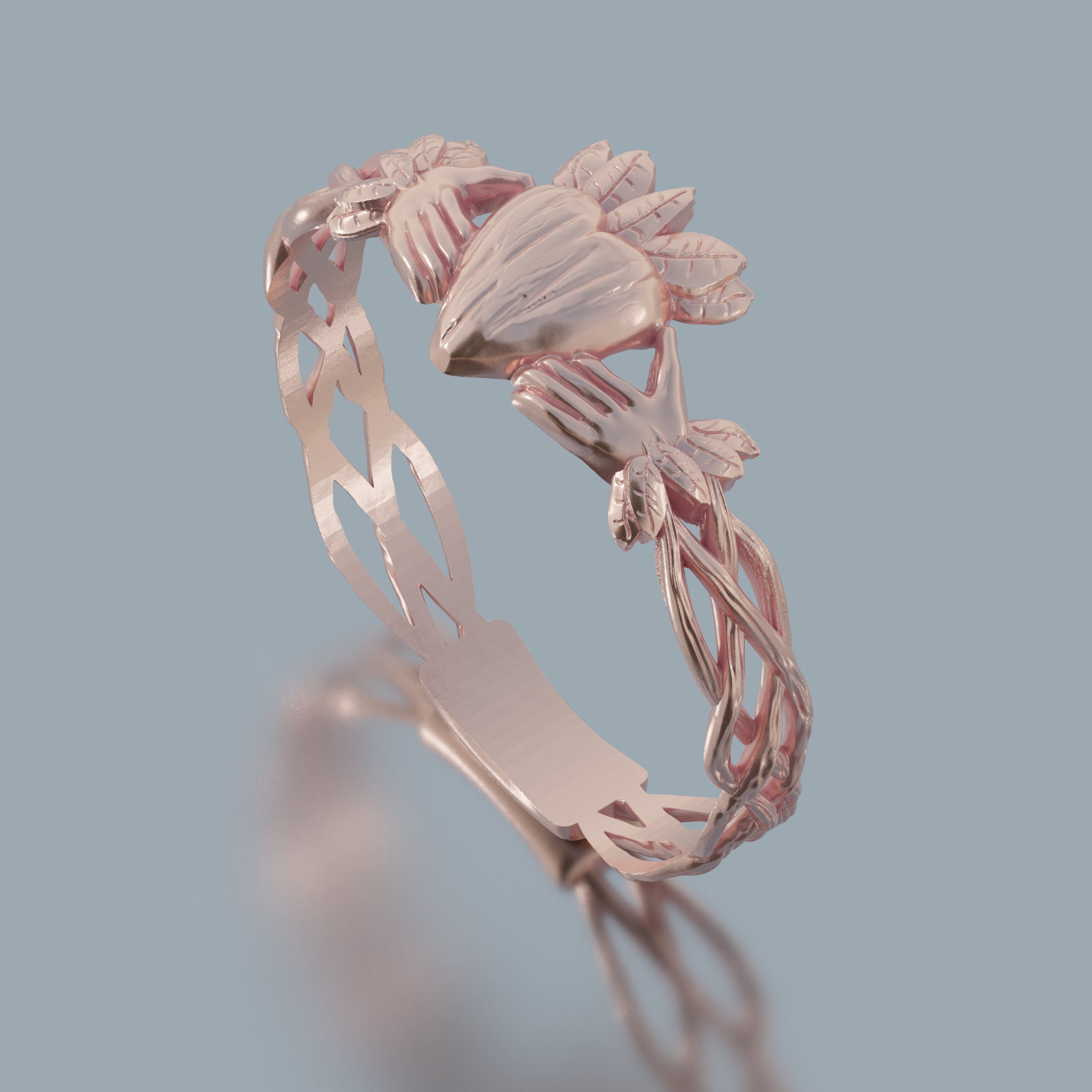 Claddagh Ring Silver Celtic Tree Branches Celtic Claddagh Ring Gold for ...