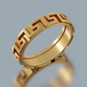 Aztec Pattern Ring Aztec Mens Ring for Mayan Wedding Aztec Gold Ring ...