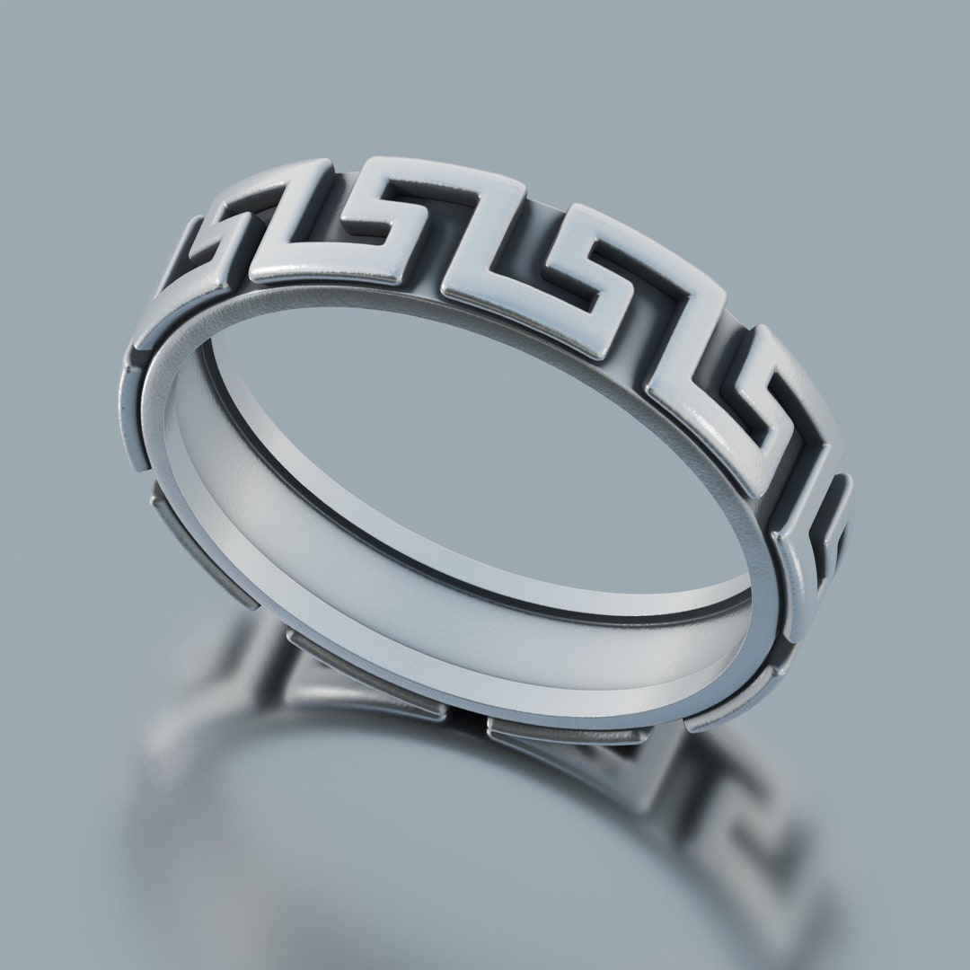 Aztec Pattern Ring Aztec Mens Ring for Mayan Wedding Aztec Gold Ring ...