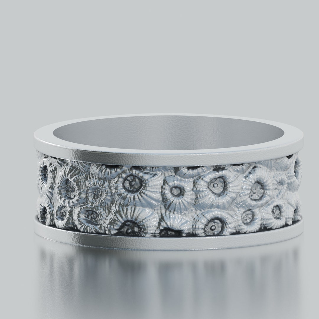 Sea Coral Reef Band Ring in Silver Ocean-inspired Jewelry Underwater ...