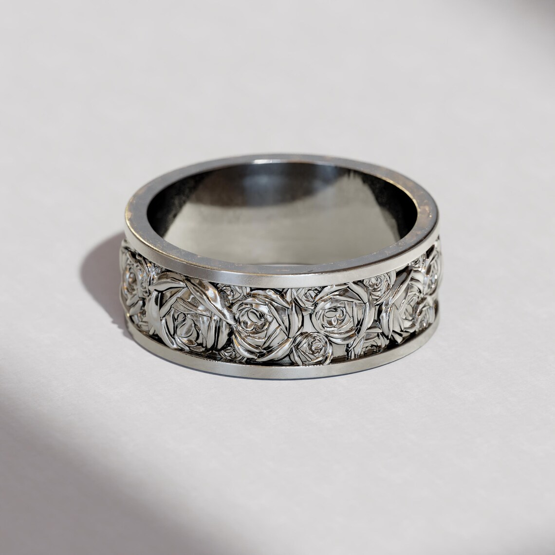 Red Rose Flower Ring Engagement Ring for Men Nature Inspired Birth ...