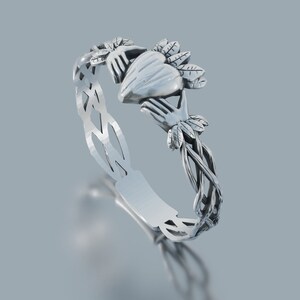 Claddagh Ring Silver Celtic Tree Branches Celtic Claddagh Ring Gold for ...