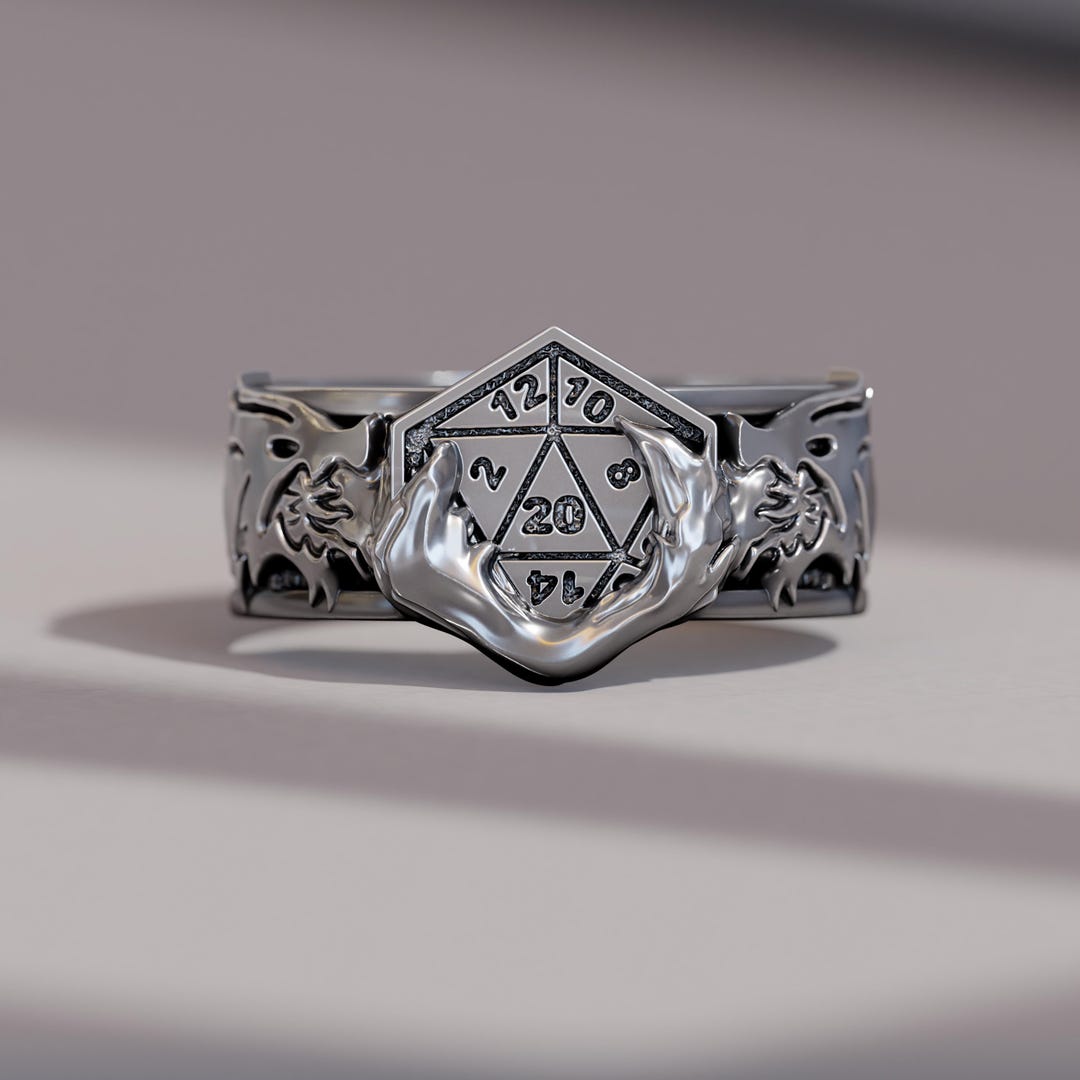 Dnd D20 Dragon Ring Gift | Dnd Wedding Ring | Unique Dungeons & Dragons ...
