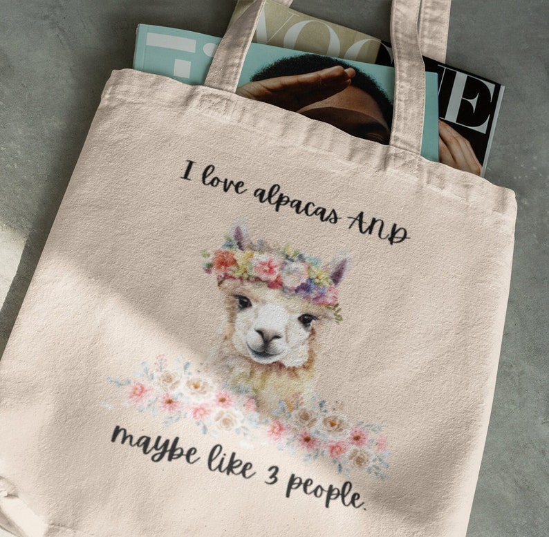 Alpaca Tote Bag, Alpaca Lover Tote Bag, Meme Tote Bag, Alpaca Lover Bag ...