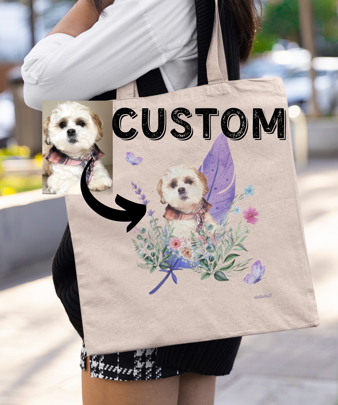 Custom Dog Gift, Dog Custom Bag, Dog Mom Gift, Dog Lover Bag, Canvas ...