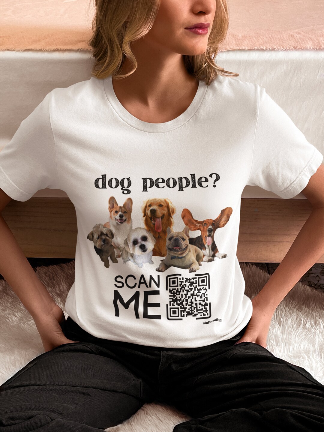 Dog People Scan Me Short Sleeve Shirt, Cute Dog T-shirt, Dog People Tee ...