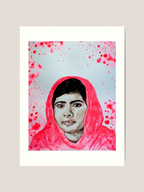 Malala Yousafzai shines With Black Light PRINT A5 5-7/8 | Etsy