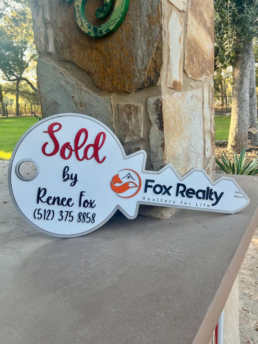 Custom 30-inch Real Estate SOLD Key Sign - Personalized With Your Logo ...