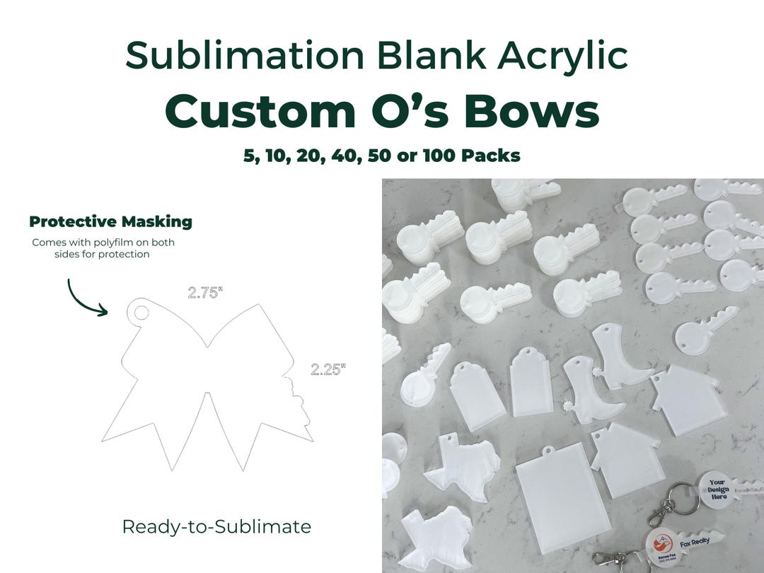 Sublimation Blank Acrylic Custom Company - O's Bow Keychain Cutout ...