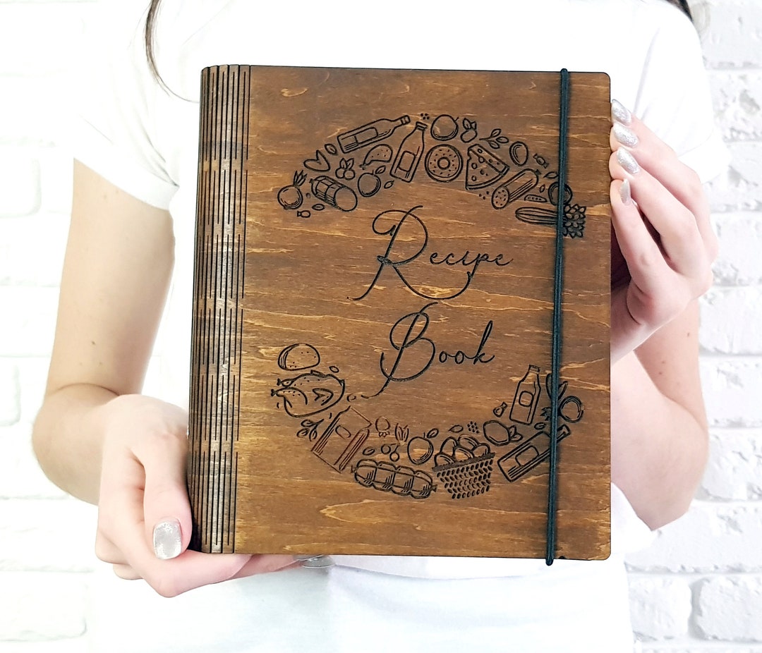 Recipe Journal Personalized Recipe Book Binder Wooden Recipe Cook Book ...