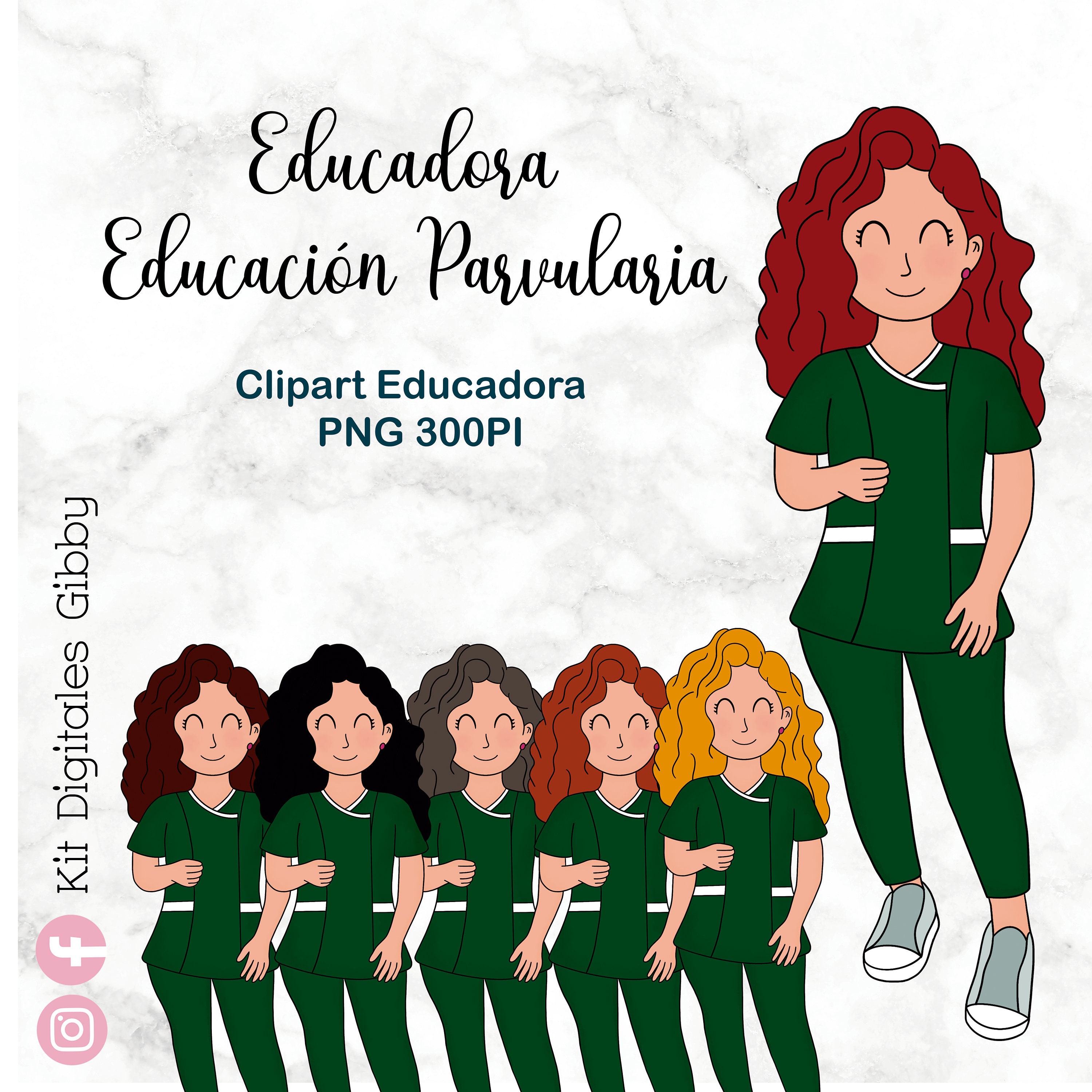 Clipart Bundle / 300pi /PNG / Educadora en Educación - Etsy España