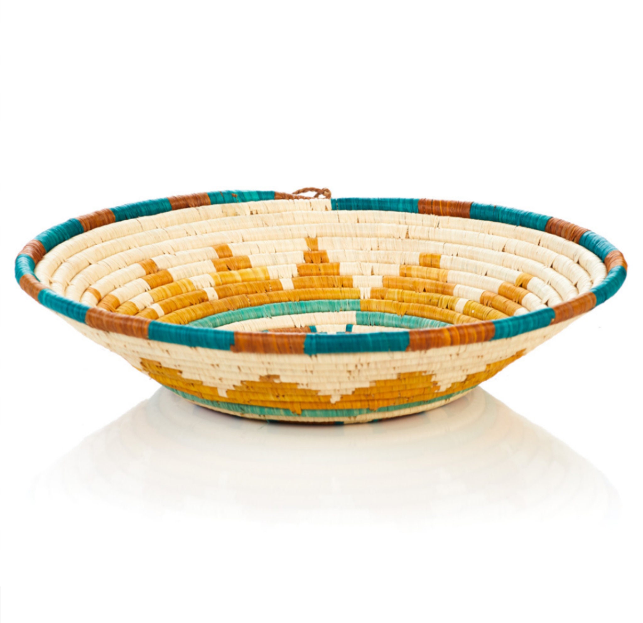 Turaco Feather Teal Raffia Basket | Etsy