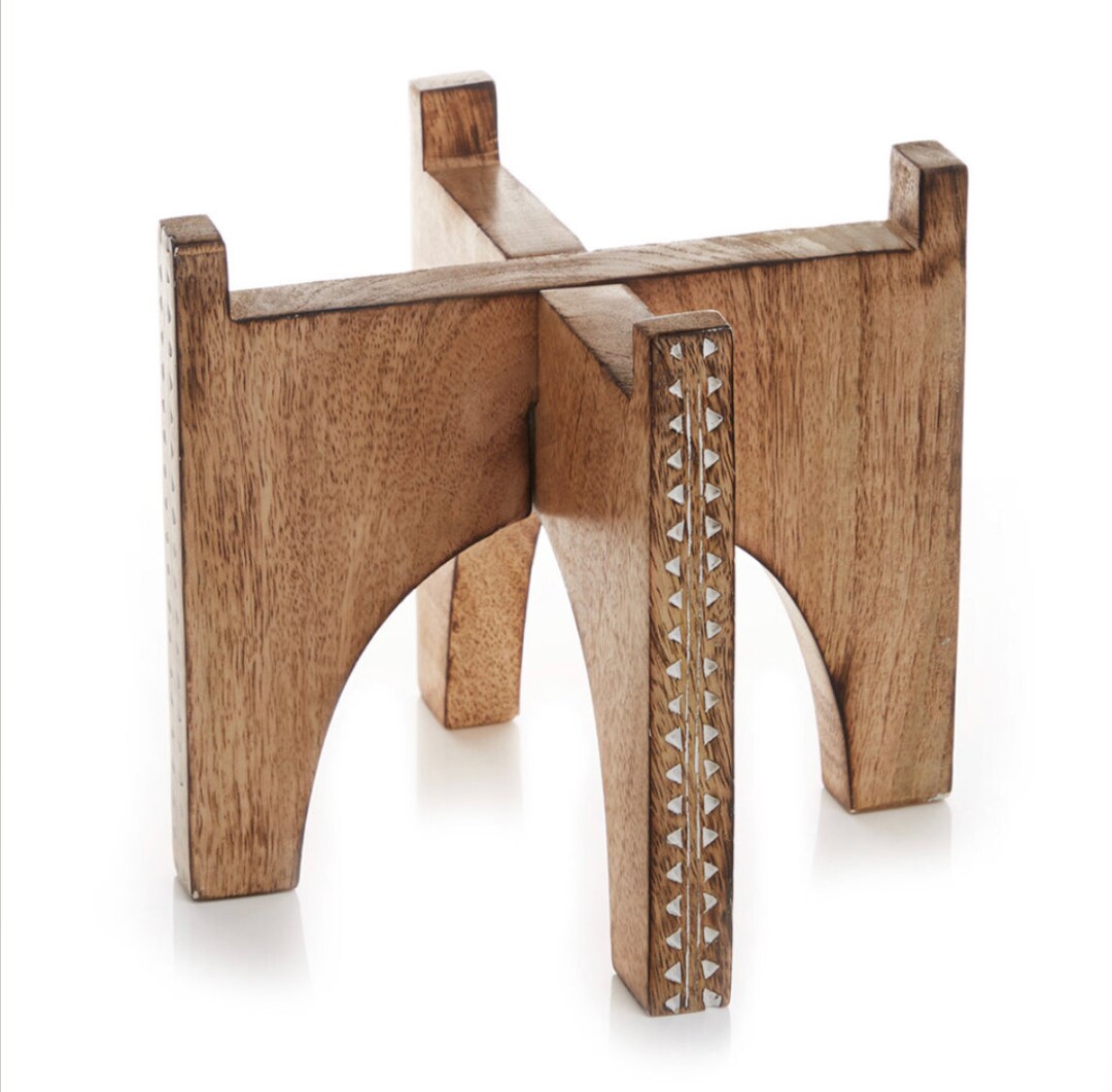 Mango Wood Plant Stand From India || Handmade - Etsy