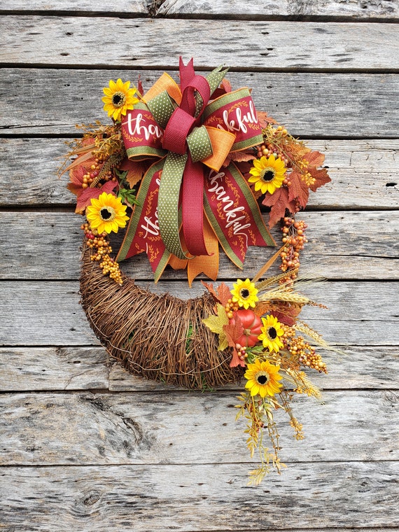 Grapevine Cornucopia Wreath - Etsy