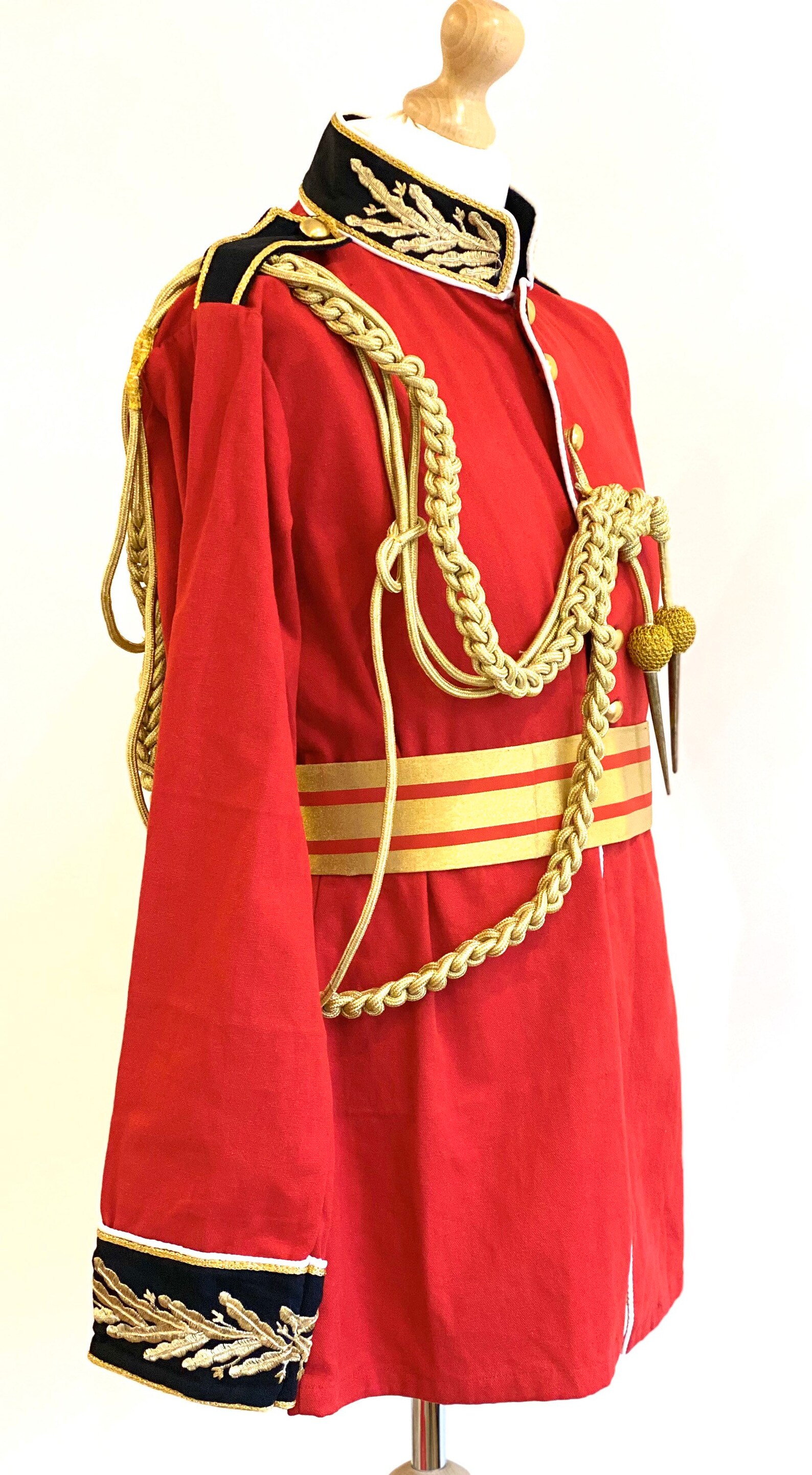 Red/Black British royal jacket with red/Gold Sash with tassels | Etsy