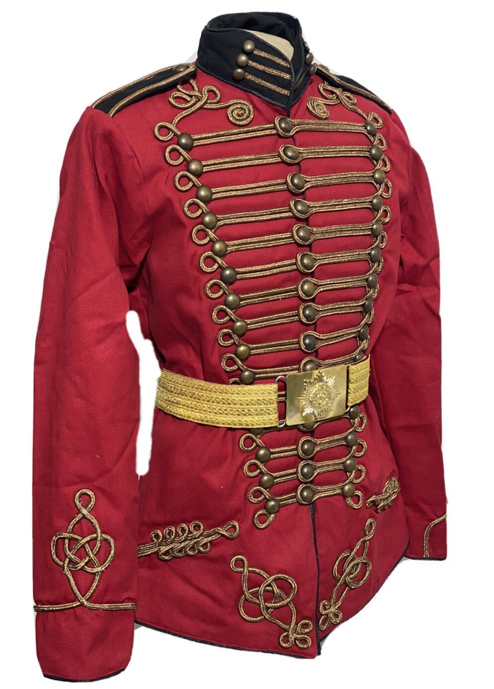 Red/Black British royal jacket with adjustable Gold belt and | Etsy