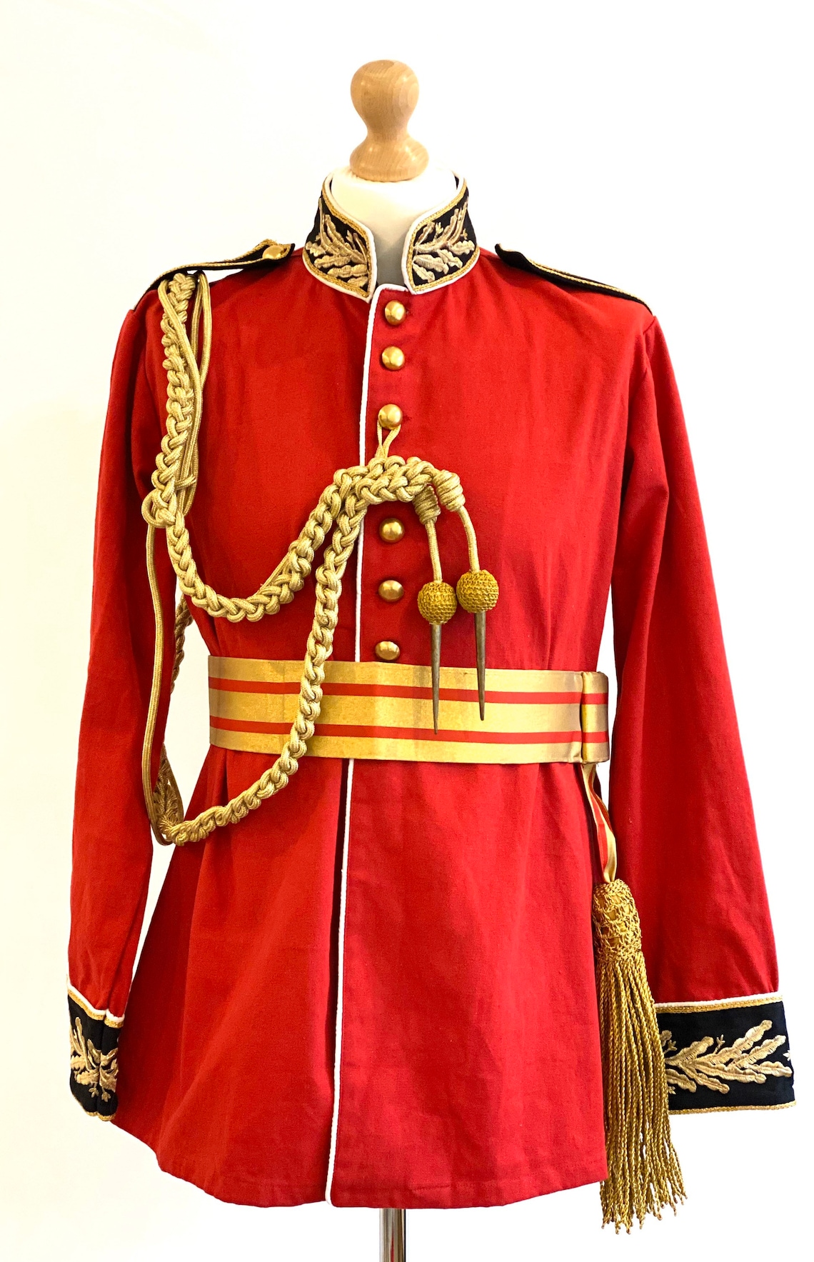 Red/Black British royal jacket with red/Gold Sash with tassels | Etsy