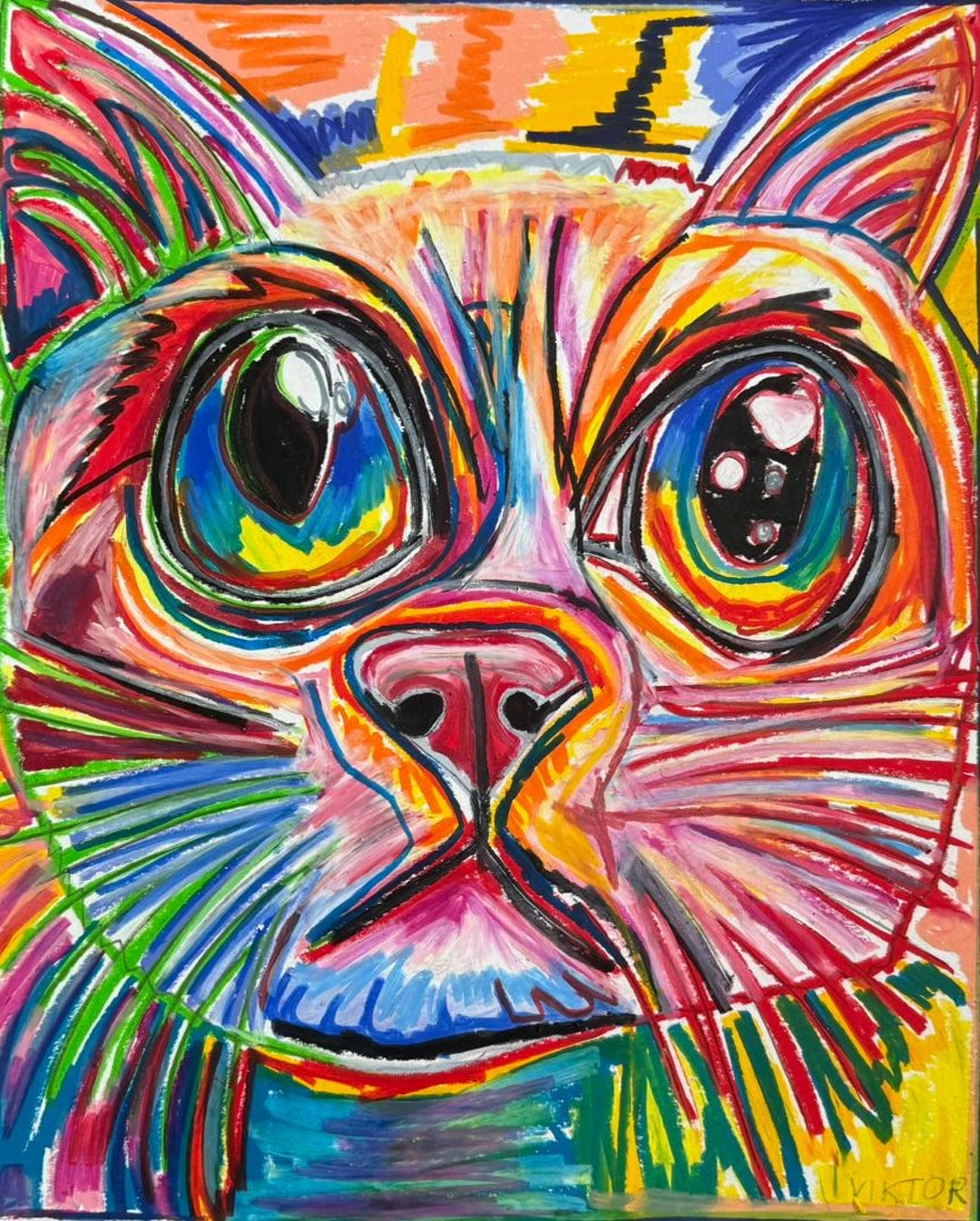 Cat - Animal Print, Pop Art, ANIMAL Canvas Print, Colorful Poster, Cat ...