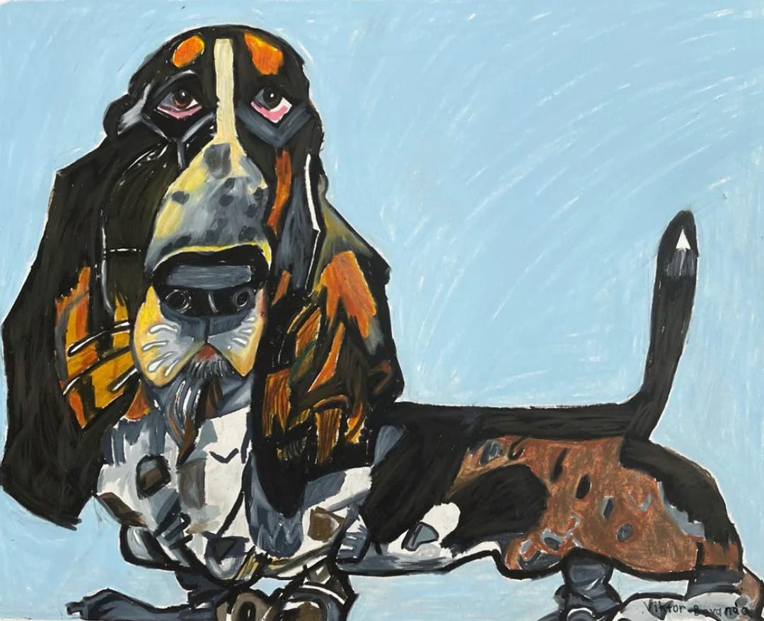 Basset - Arte pop animal, Impresión en lienzo de animales, Póster ...