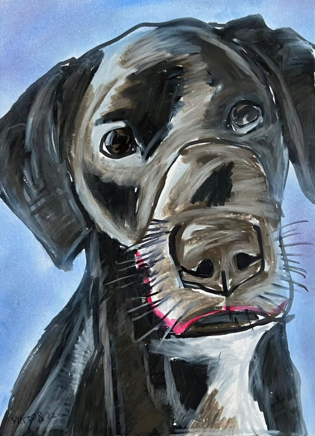 Black Labrador, Abstract Dog Art, Vintage Print Labrador Poster ...