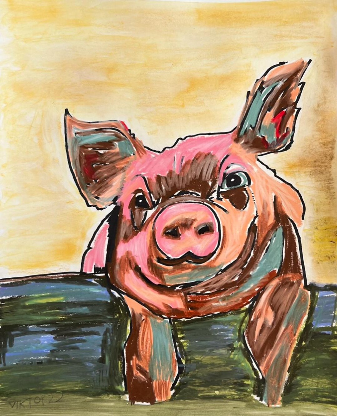 PIG - Animal Pop Art, Pig Prints, ANIMAL Canvas Print, Colorful Poster ...