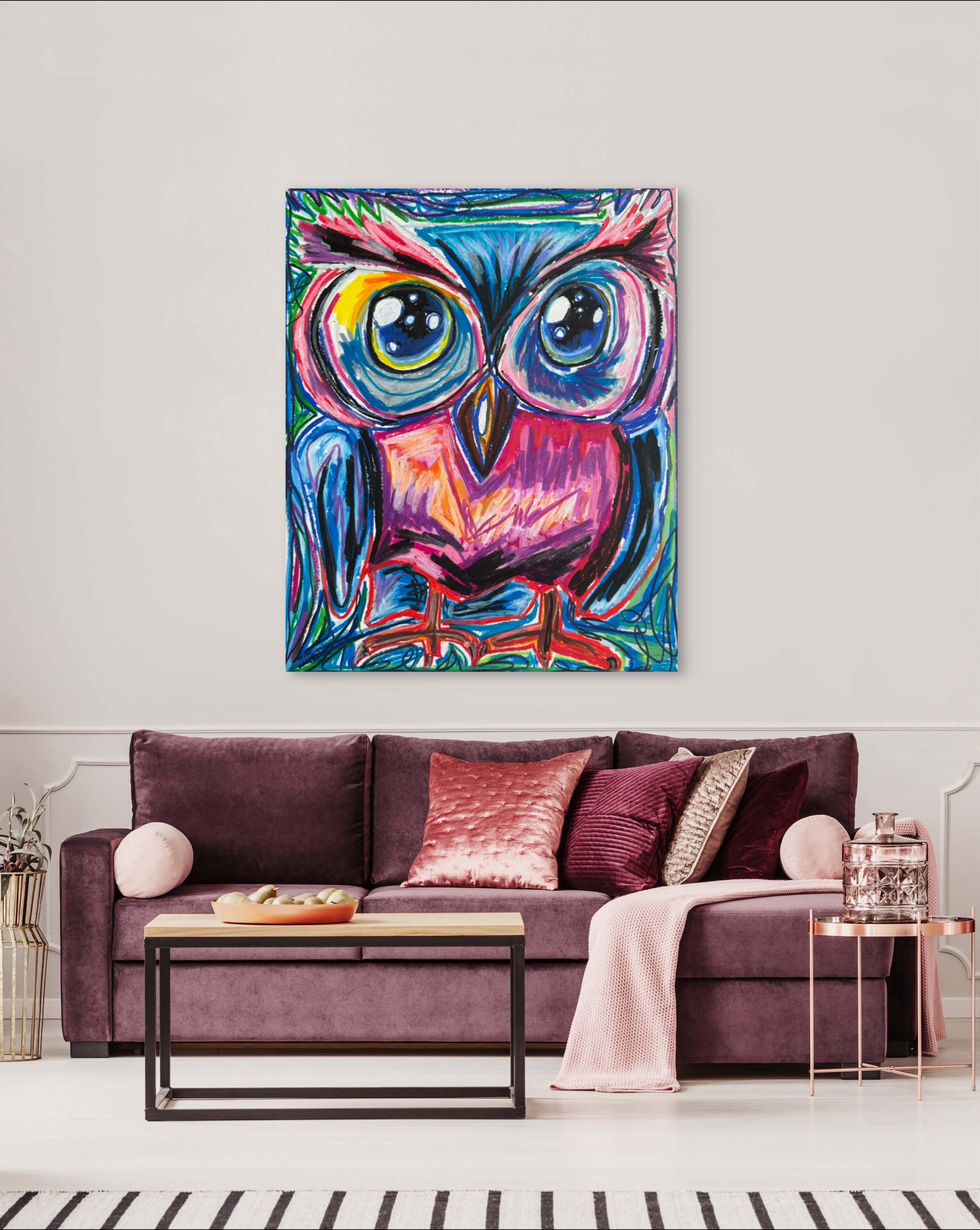 Colorful Owl Pop Art Print – Animal Canvas Painting, Farmhouse Decor - Etsy