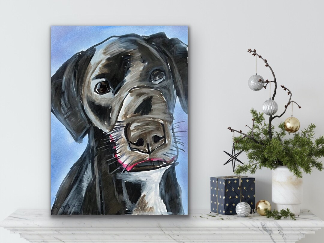 Black Labrador Abstract Dog Art Vintage Print Labrador - Etsy