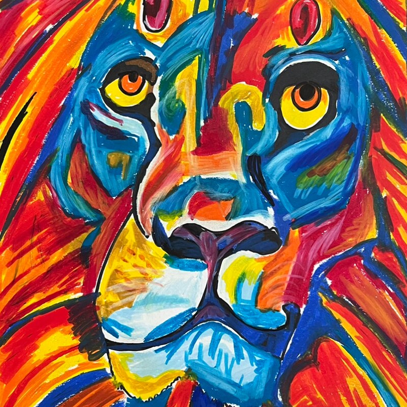 Lion Painting - Etsy