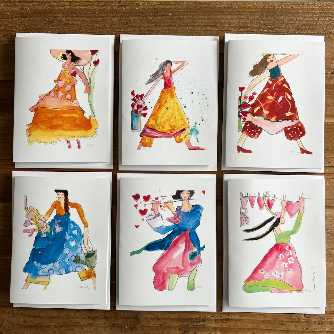 Cards for HER - Greeting Cards, Handmade Cards, Woman Picture, Birthday ...