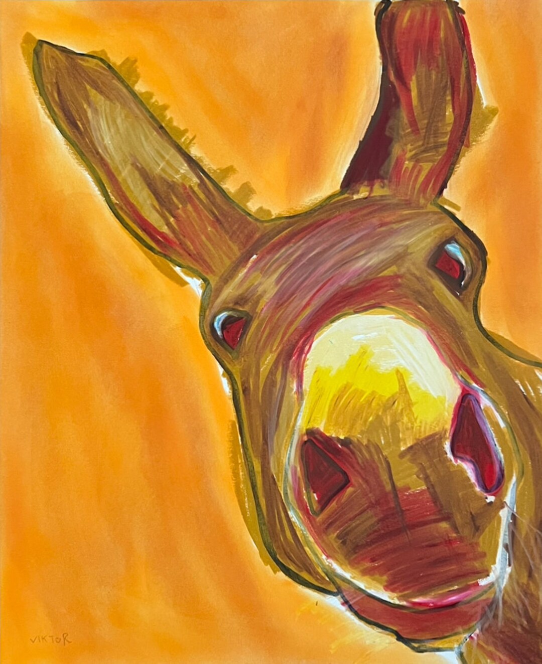 DONKEY Art Print Canvas Art Giclee Wall Art Illustration Home Decor ...