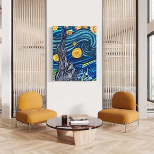 Starry Night Pop Art Prints, Van Gogh Canvas Print, Colorful Poster ...
