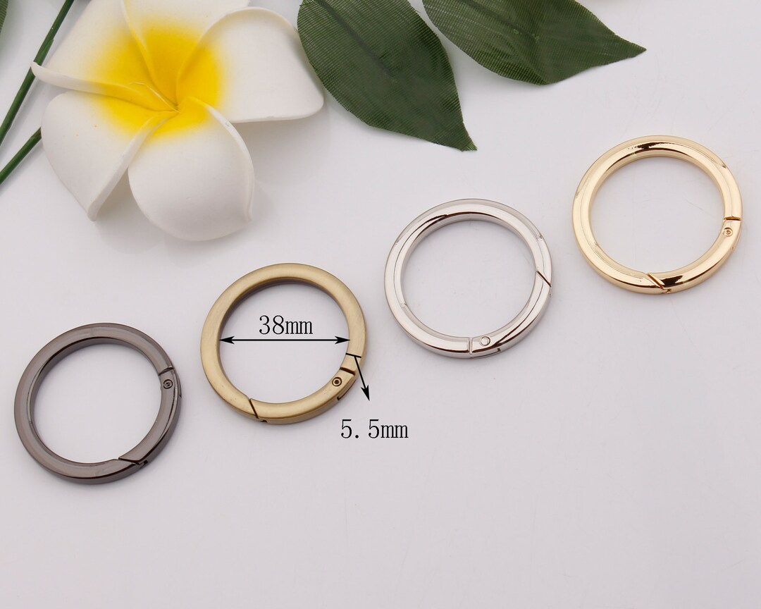 1.5 Inch 38mm Inner Flat Spring O Ring Clasps Metal O Rings Round Ring ...