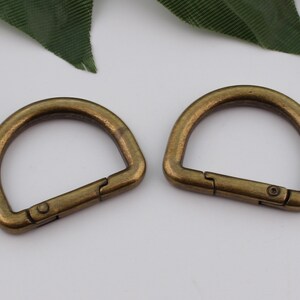 1 Inch 25mm Inner Spring D Ring Clasps Metal D Rings Round Ring Spring ...