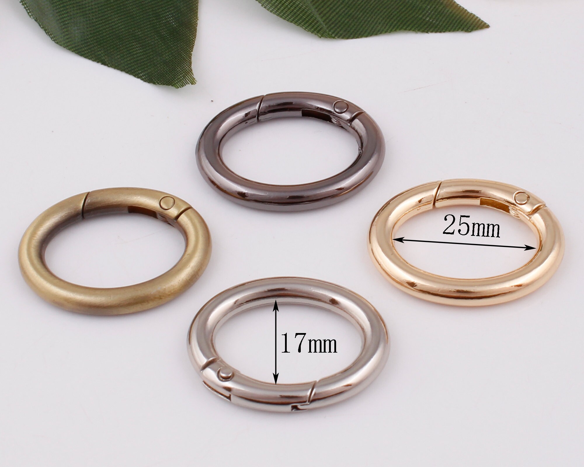 25mm Inner 1" Oval Spring O Ring Clasps Metal O Rings Round Ring Spring ...