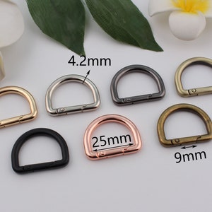 1 Inch 25mm Inner Spring D Ring Clasps Metal D Rings Round Ring Spring ...