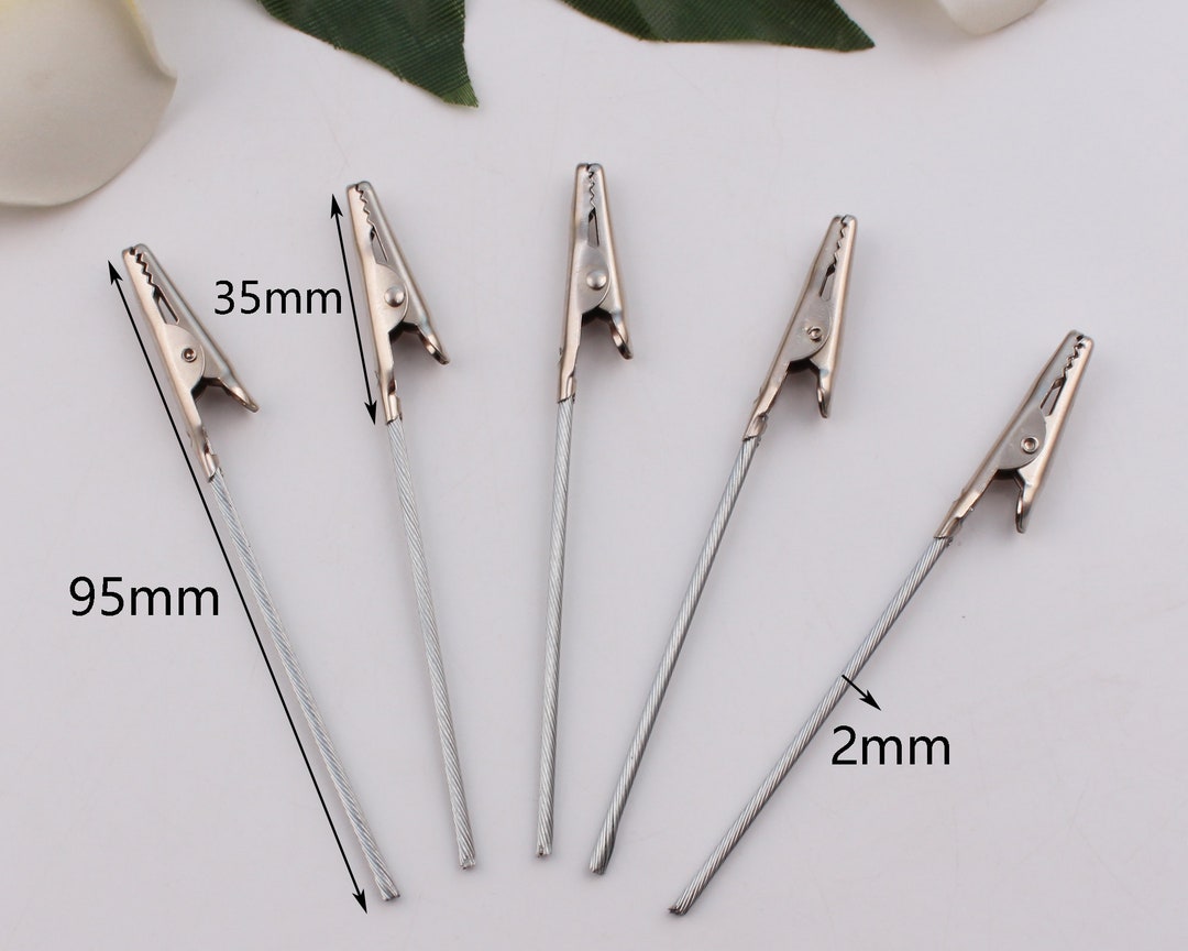 95mm Alligator Clips Silver Metal Alligator Clips With Teeth Alligator ...