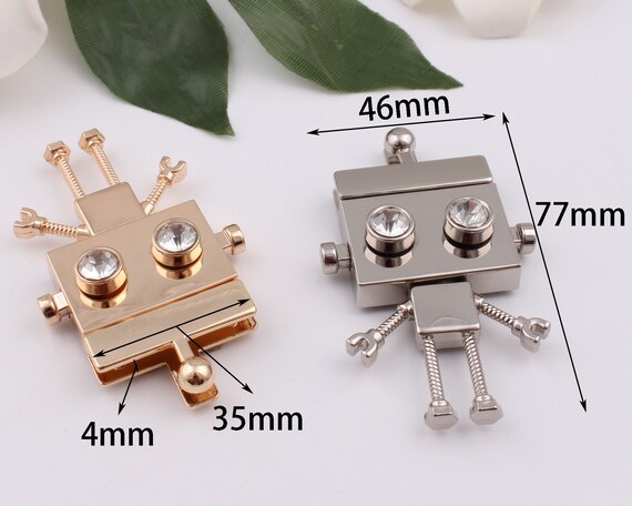Metal Robot Press Lock 2 78 75mm 1pc Gold Gunmetal Black Antique Bronze ...