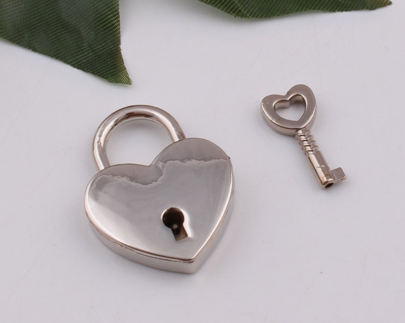 Heart-shaped Padlock With Key Love Lock Couple Gifts Purse Bag Lock ...