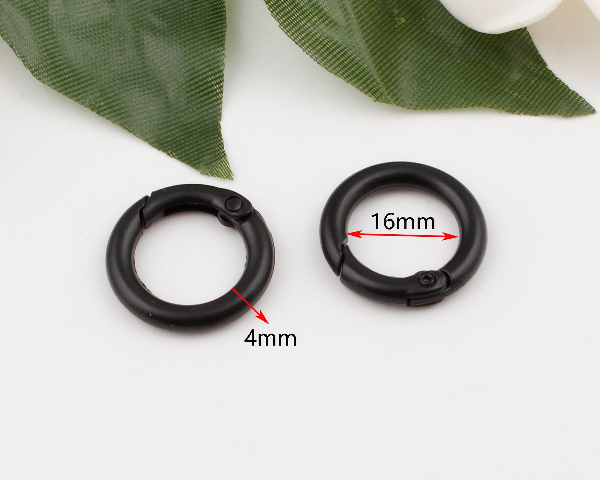 16mm-38mm Matte Black Spring O Ring Clasps Metal O Rings Round Ring ...